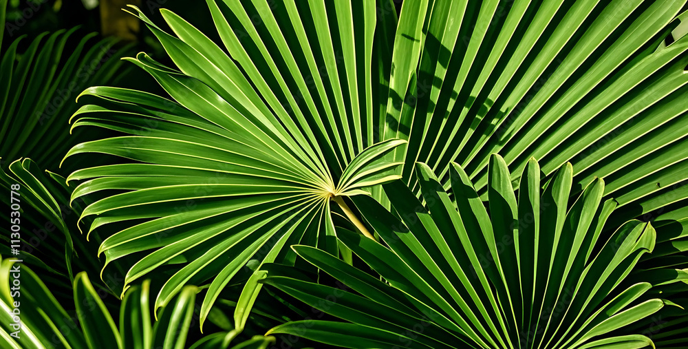Green Anahaw Leaf that is shaped like a fan with beautiful patterns ...
