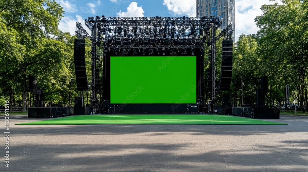The Park Stage Green Screen - Outdoor festival stage, green screen ...