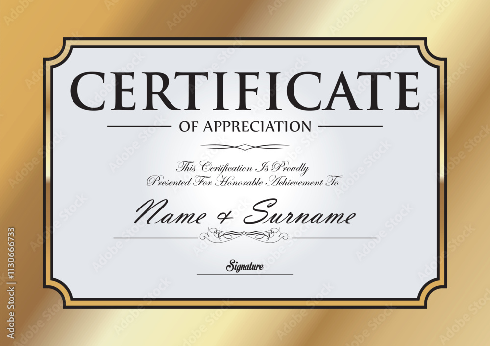 Certificate of appreciation border template. Modern diploma design with ...