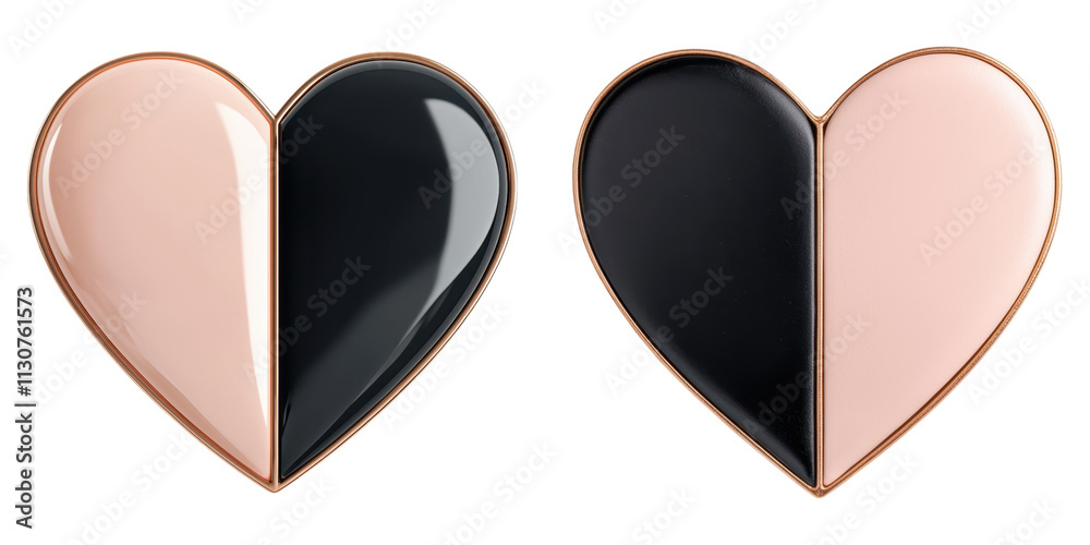 Minimal Love Symbol. Two tone heart design with modern elegance in ...