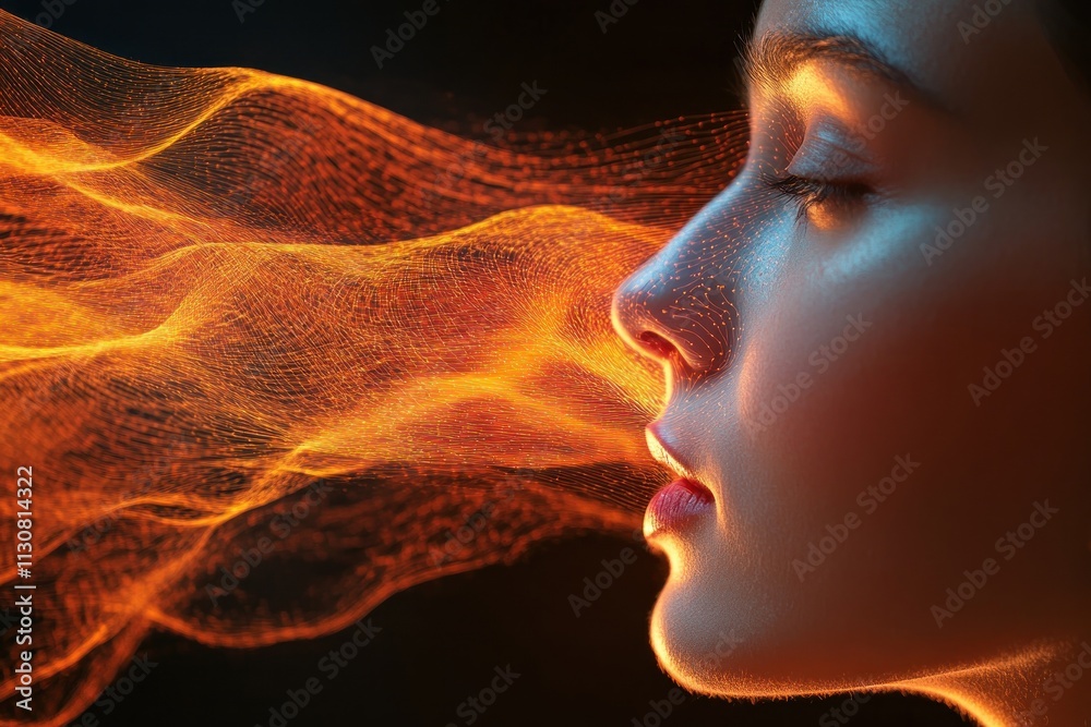 Explore active listening with visualized soundwaves a person engaged in ...