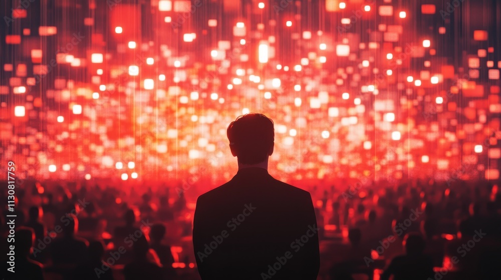 Witness a professional addressing a global audience with compelling ...