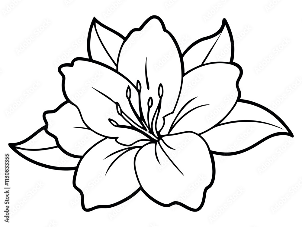 Azalea flower silhouette vector, Azalea silhouette, Azalea silhouette ...
