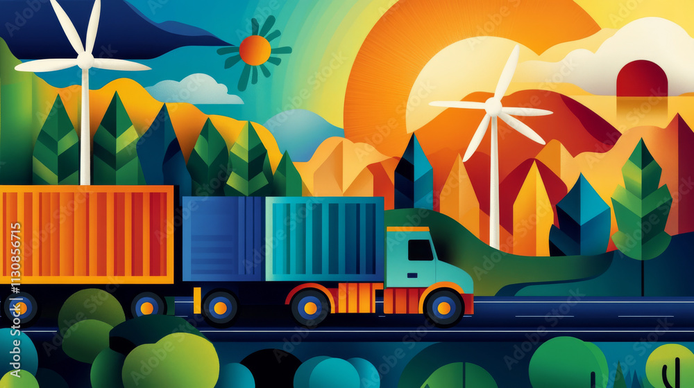 A detailed infographic explaining how carbon-neutral logistics works ...