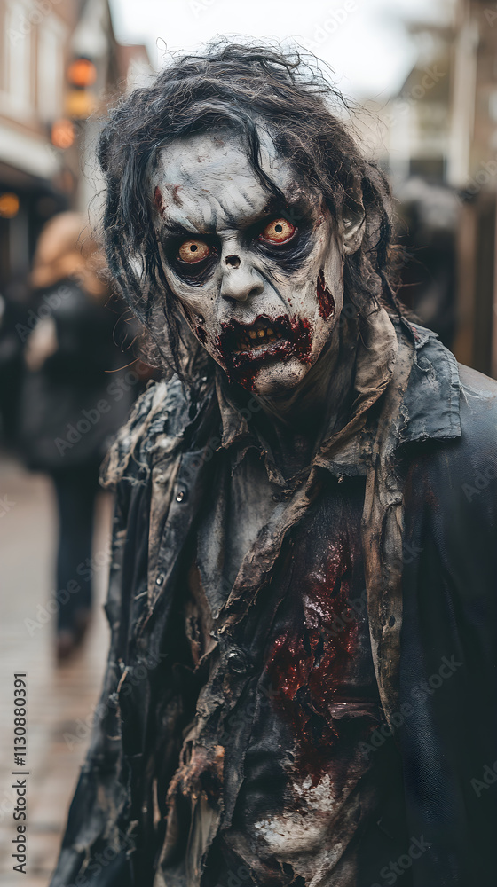 Terrifyingly Realistic Zombie Costume with Decomposing Skin, Faux Blood ...