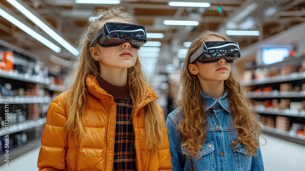Smart retail store shoppers using ar technology for enhanced product ...