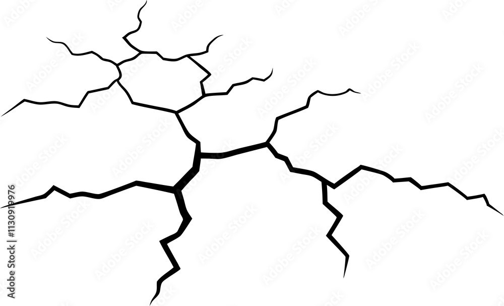 Dry cracked ground Surface crack sharp soil Broken glass effect ...