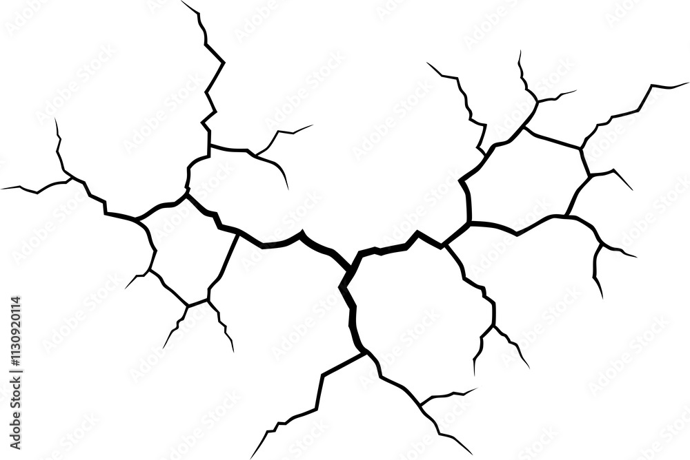 Dry cracked ground Surface crack sharp soil Broken glass effect ...