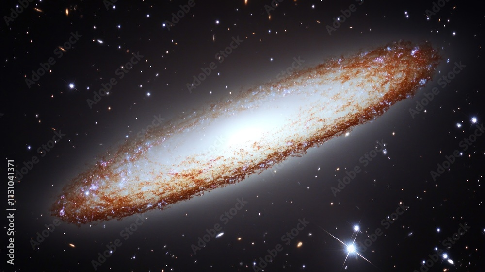 A rare galaxy with a ring of stars and gas orbiting perpendicular to ...