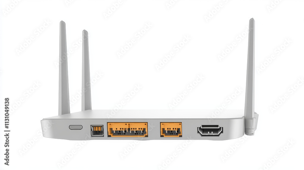 Wifi router, wireless broadband modem with antennas in front and ...