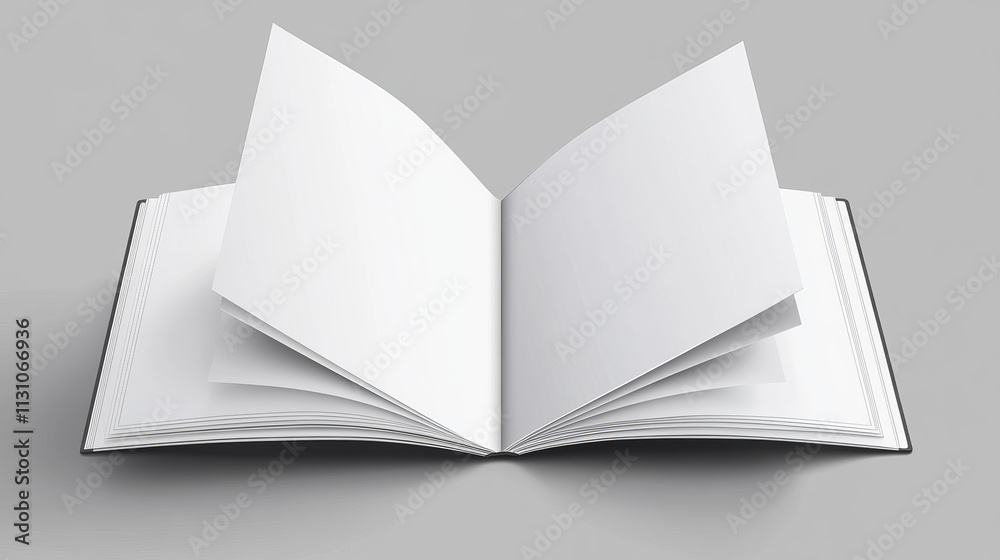 Fold leaflet mockup. Blank trifold paper template. White a4 booklet ...