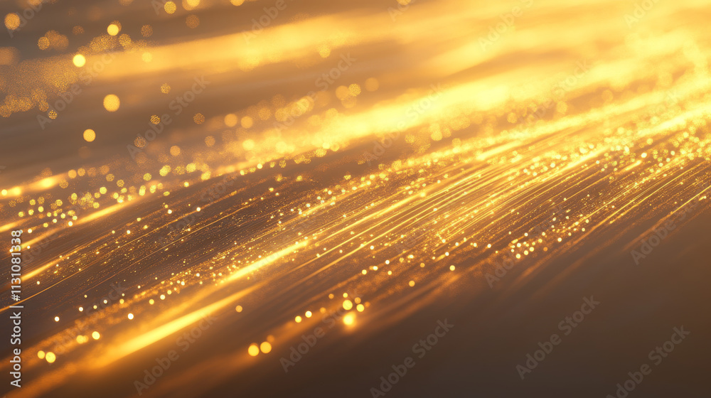 Realistic set of golden light lines isolated on transparent background ...