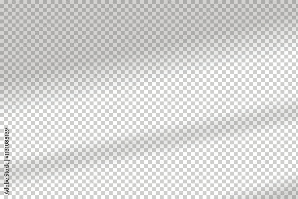 Vector illustration with shadow overlays on transparent background. Window frame shadows for ...