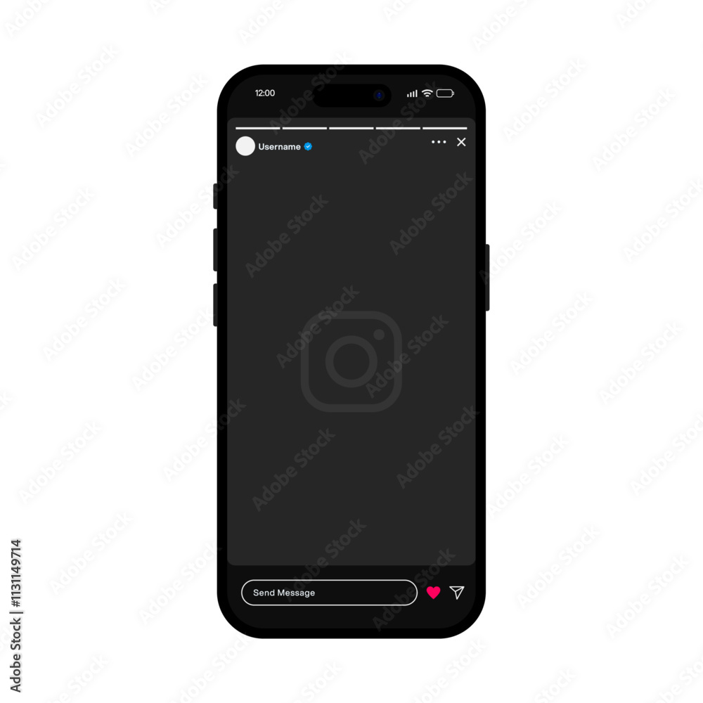 Instagram template in iPhone 16 Pro Max. social media instagram Story ...