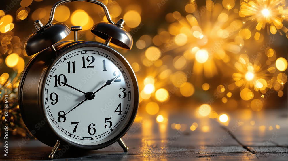 Vintage Clock Strikes Midnight, Transitioning from 2024 to 2025 with ...