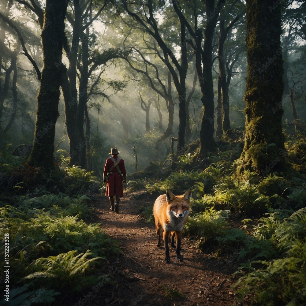 Mystical Forest Guide: Fox leads travelers through an enchanted forest ...
