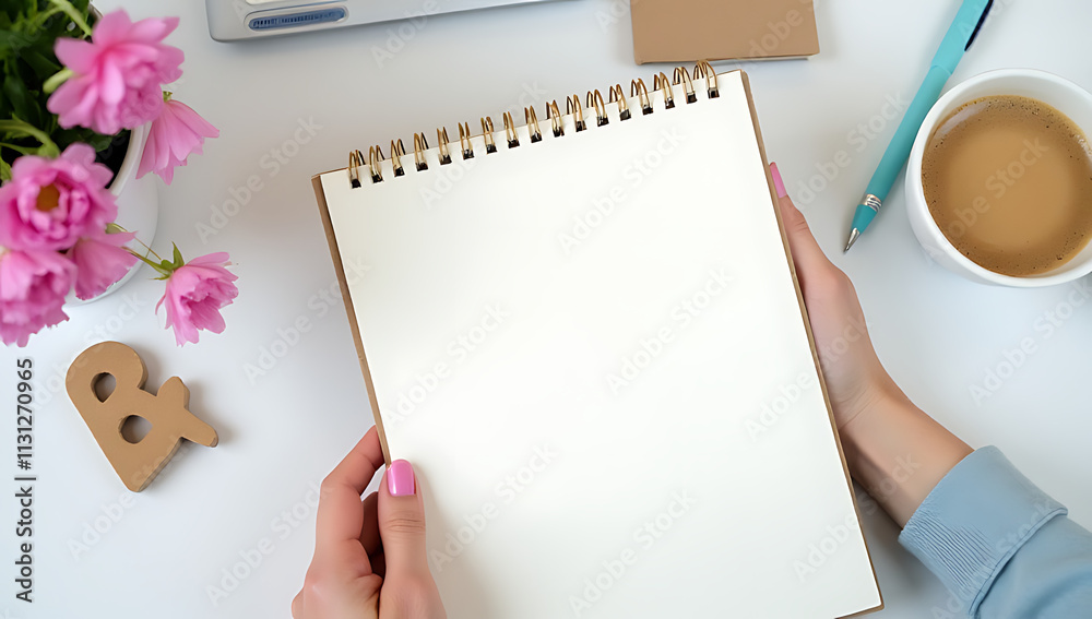 Notepad notes outline business goals and inspirational ideas for a ...