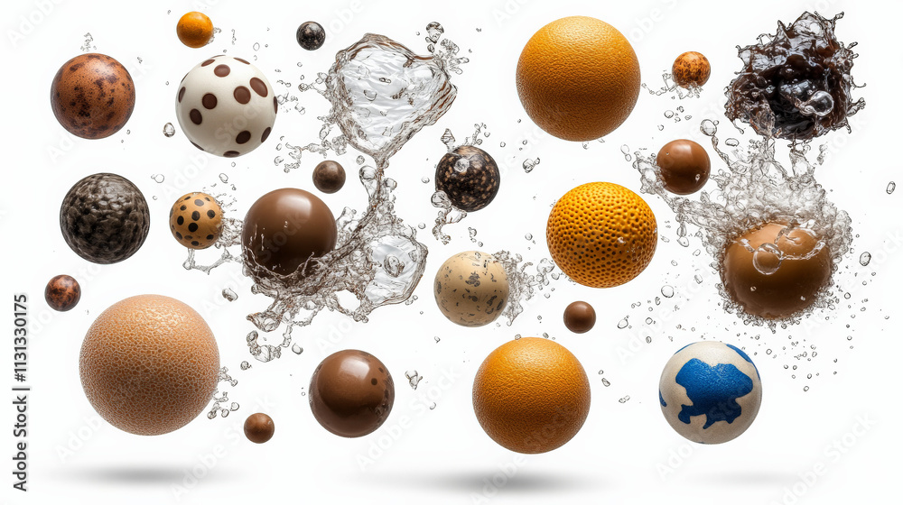 Spheres Splashing in Water: A vibrant collection of uniquely textured ...
