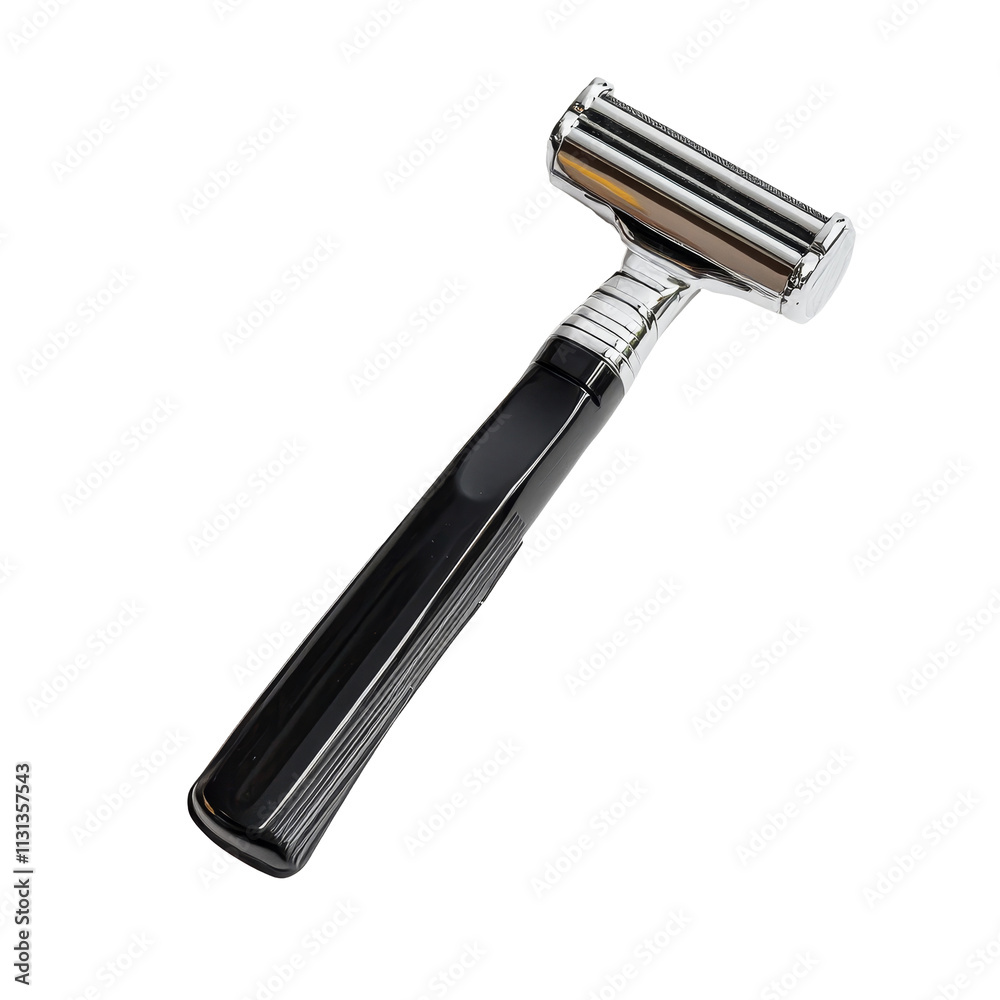 Black safety razor on a transparent background for personal grooming ...