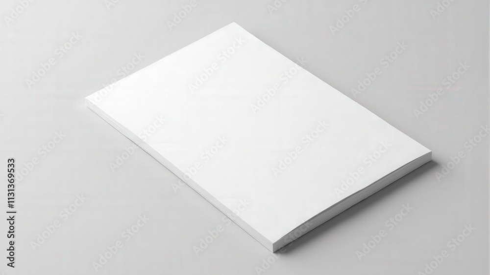 Printable paper mockup with a smooth A4 sheet lying flat, soft studio ...