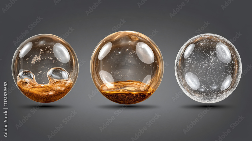 Liquid Evolution: Three spheres showcase the captivating transformation ...