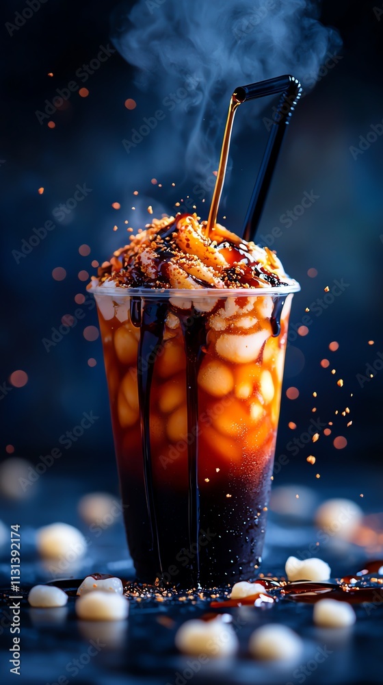 Refreshing Filipino sago t gulaman drink, with tapioca pearls and brown ...