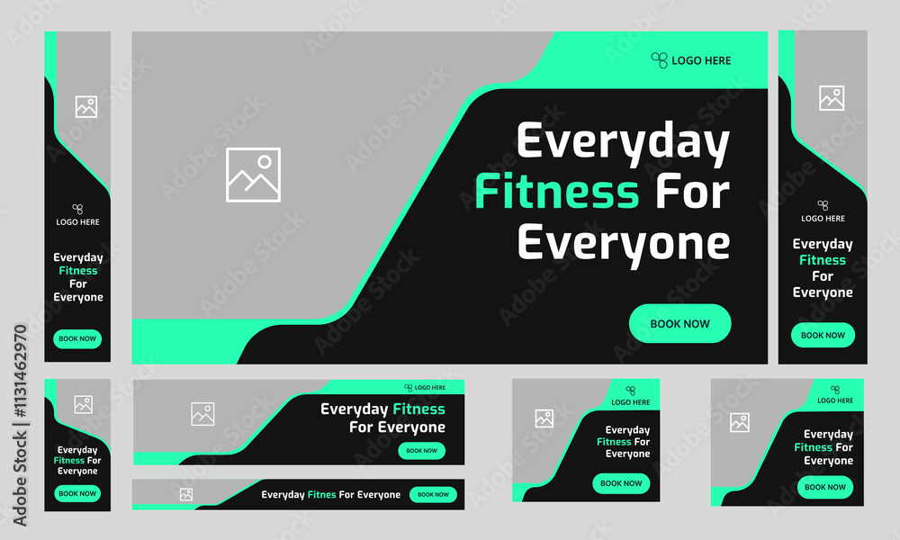 Body fitness exercise web set banner design for social media post ...