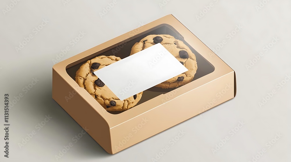 Chocolate Chip Cookies Packaging Design Cardboard Box Clear Window ...