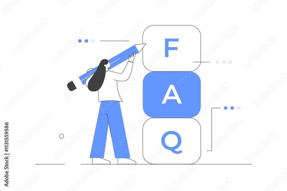 Frequency asked questions and helpdesk. Character contacting with ...