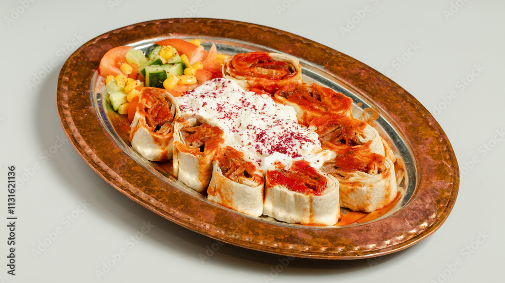 Lavash doner kebab. Durum kebab. Shawarma, wrap Stock Photo | Adobe Stock