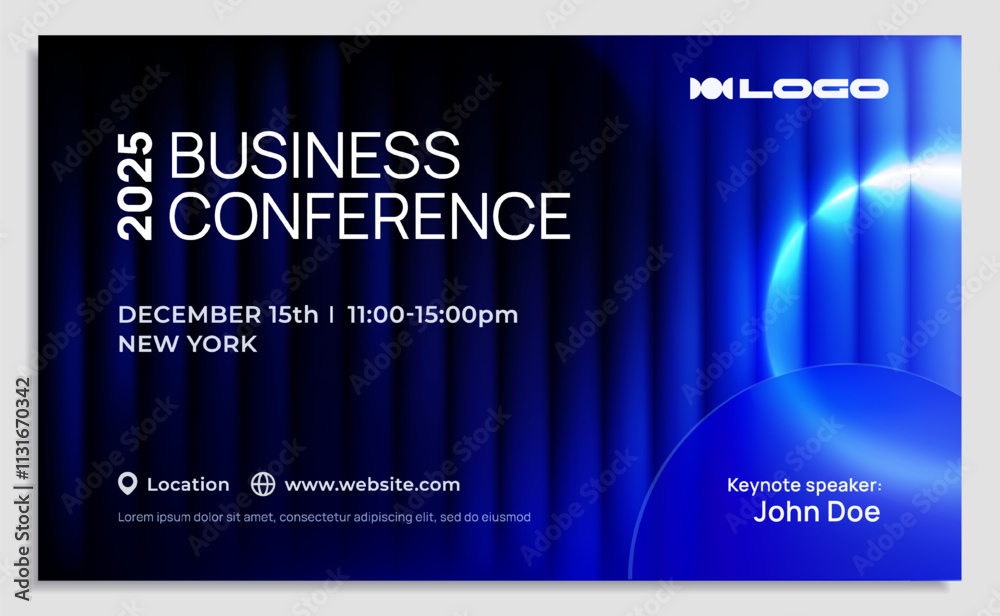 Business conference invitation. Modern style banner or poster template ...