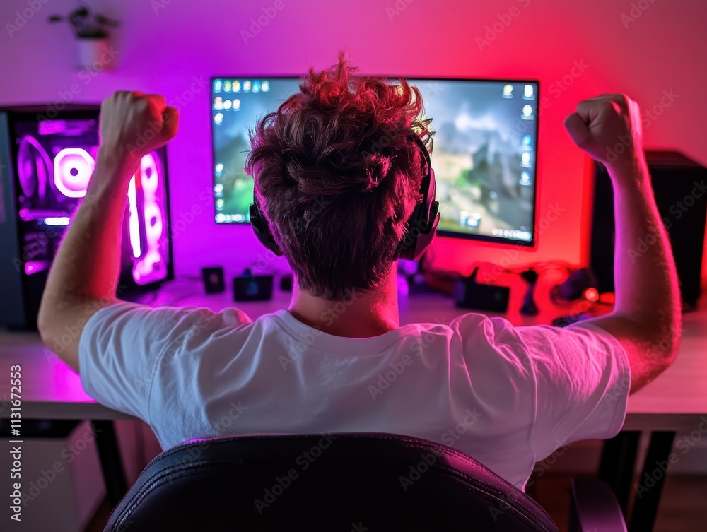 This image captures a gamer's moment of triumph in a modern gaming ...