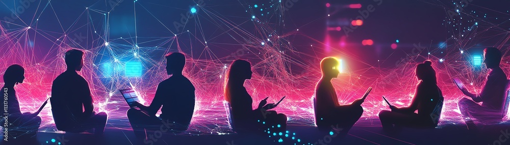 Artificial intelligence concept with teamwork collaboration, digital ...