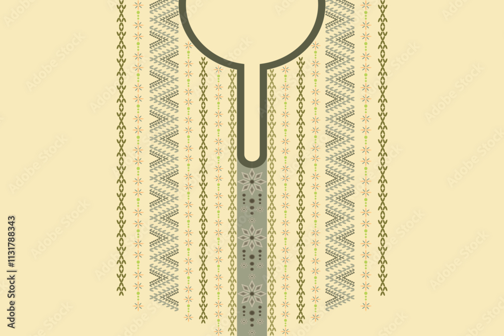 Ikat neck embroidery ethnic geometric element oriental traditional neck ...