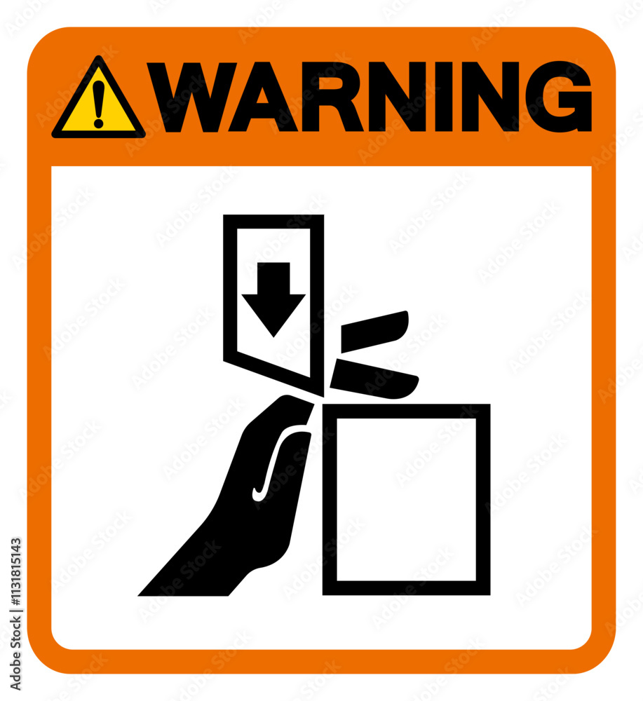 Warning Crush and Cutting Of Finger Hazard Symbol Sign, Vector ...