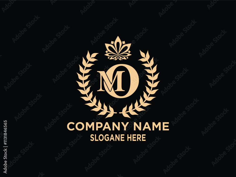 MO Luxury monogram gold logo design Stock Vector | Adobe Stock