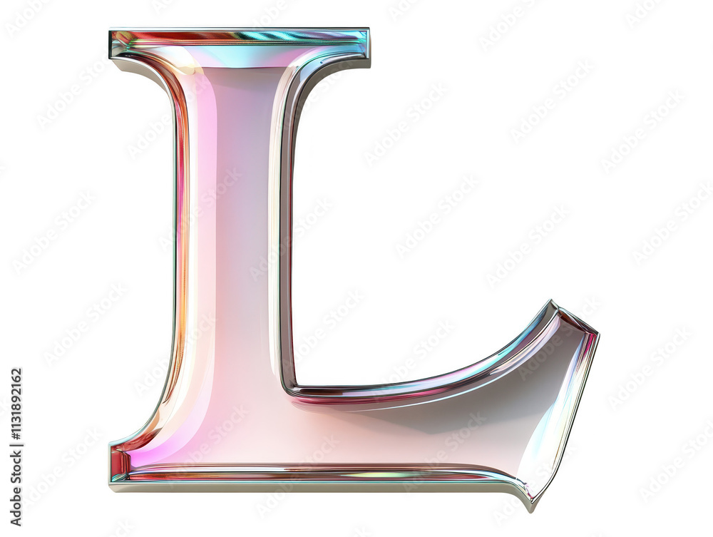 Shiny metallic letter 'l', a striking visual for design, alphabet and ...