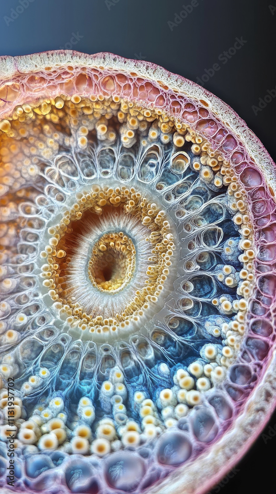 Onion Cell Cross Section: Microscopic Cellular Structure ...