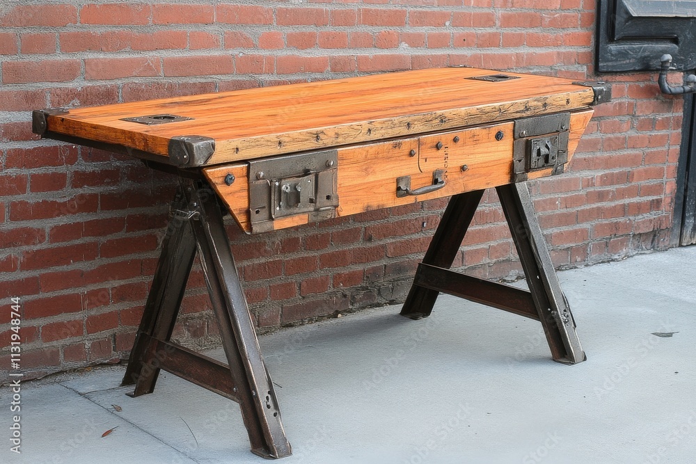 Industrial Workbench with Adjustable Features and Lighting Stock Photo ...