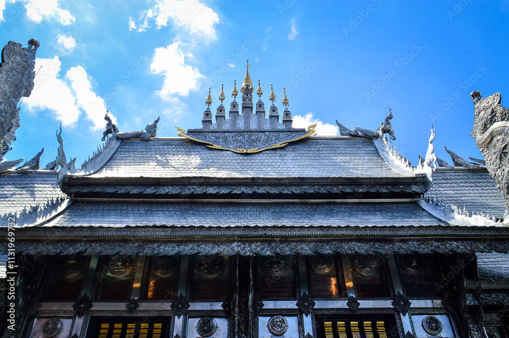 Silver Chapel Lanna Architecture at Sri Suphan Temple, Symbols of ...