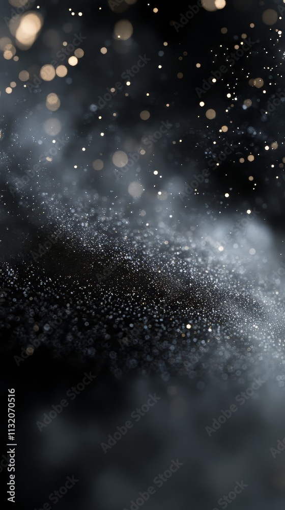 Black matte textured background with floating dust particles ...