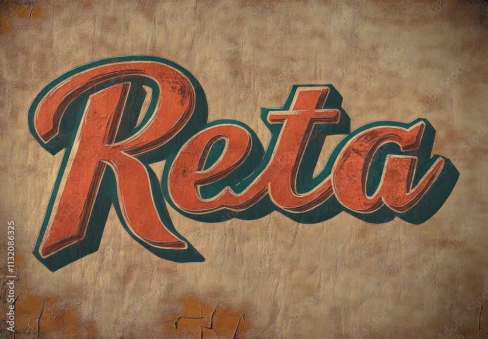 Vintage Retro Poster Design Elegant Cursive Font Art Deco Warm Lighting ...