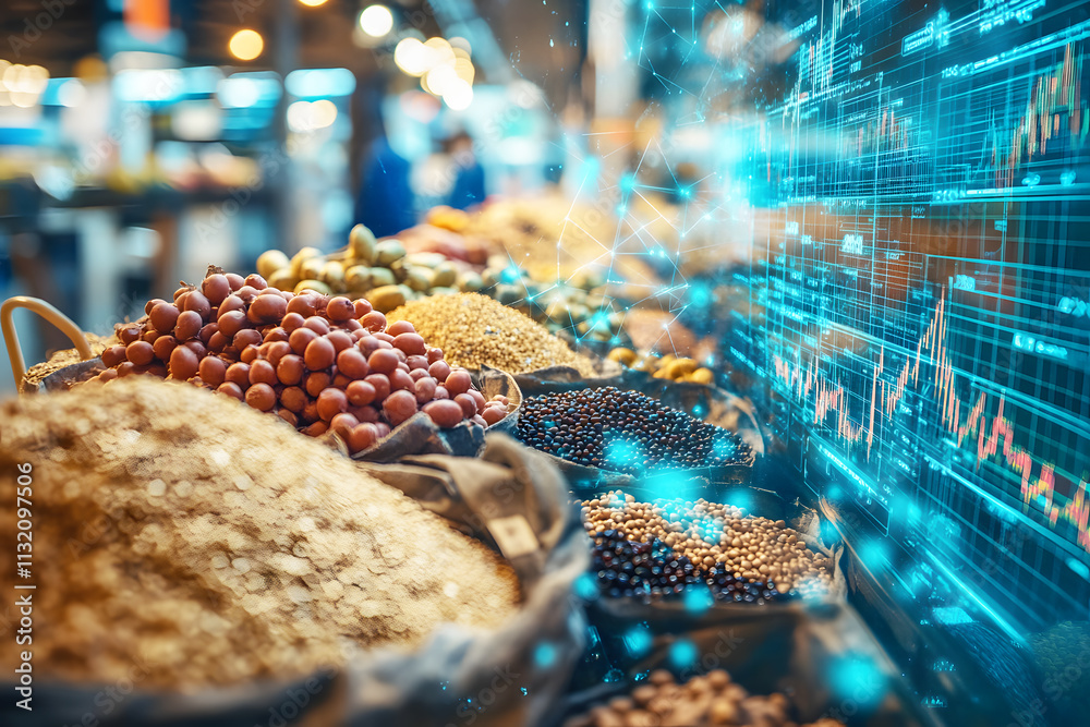 Agricultural products, such as grains, fruits, vegetables, blended with ...