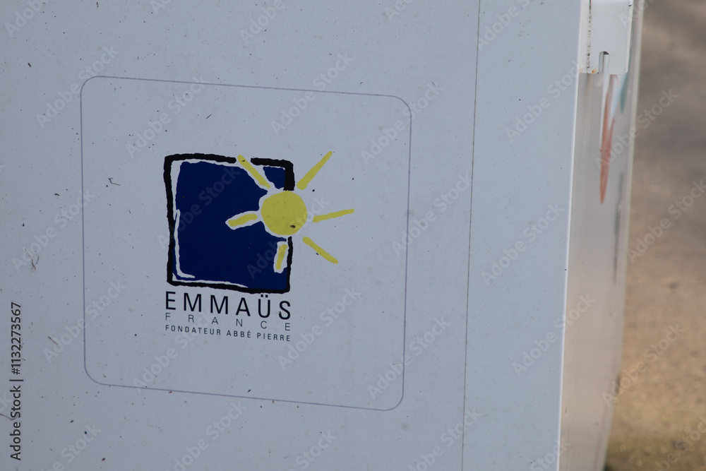 Emmaus sign text companions logo brand of french abbe Pierre solidarity ...