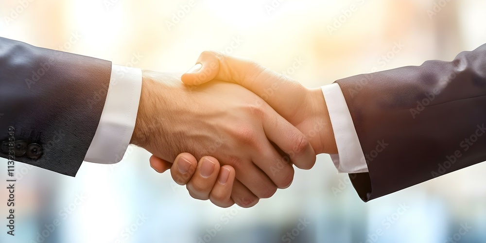 Two hands engaged in a handshake, symbolizing agreement, partnership ...