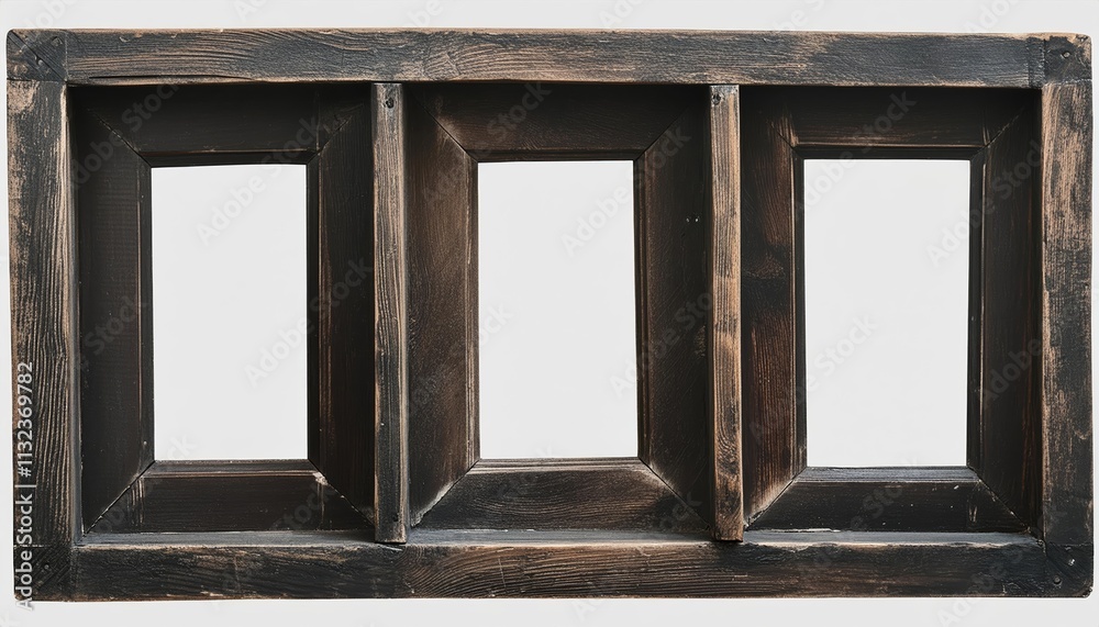 Old Rustic Wooden Frame Isolated on Transparent Background Perfect for ...