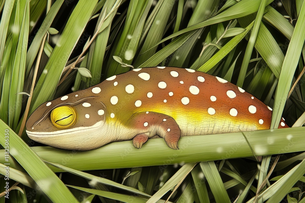 Green cat snake is a mildly venomous tree snake - generative ai ...