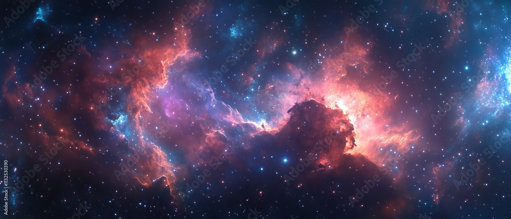 Immersive 360-degree space background with vibrant nebula, twinkling ...