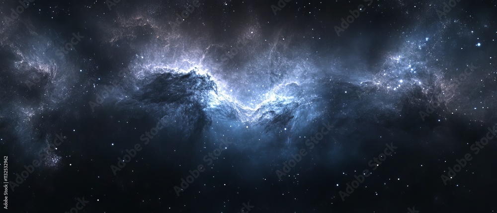 Immersive 360-degree space background with vibrant nebula, twinkling ...