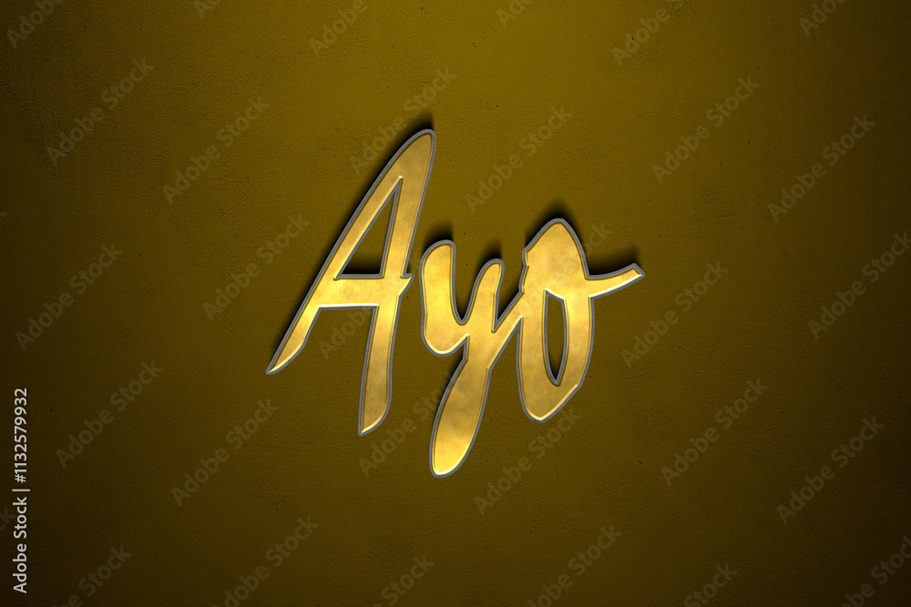 Ilustración de Stock Old gold text effect of Nigerian Pidgin name Ayo ...